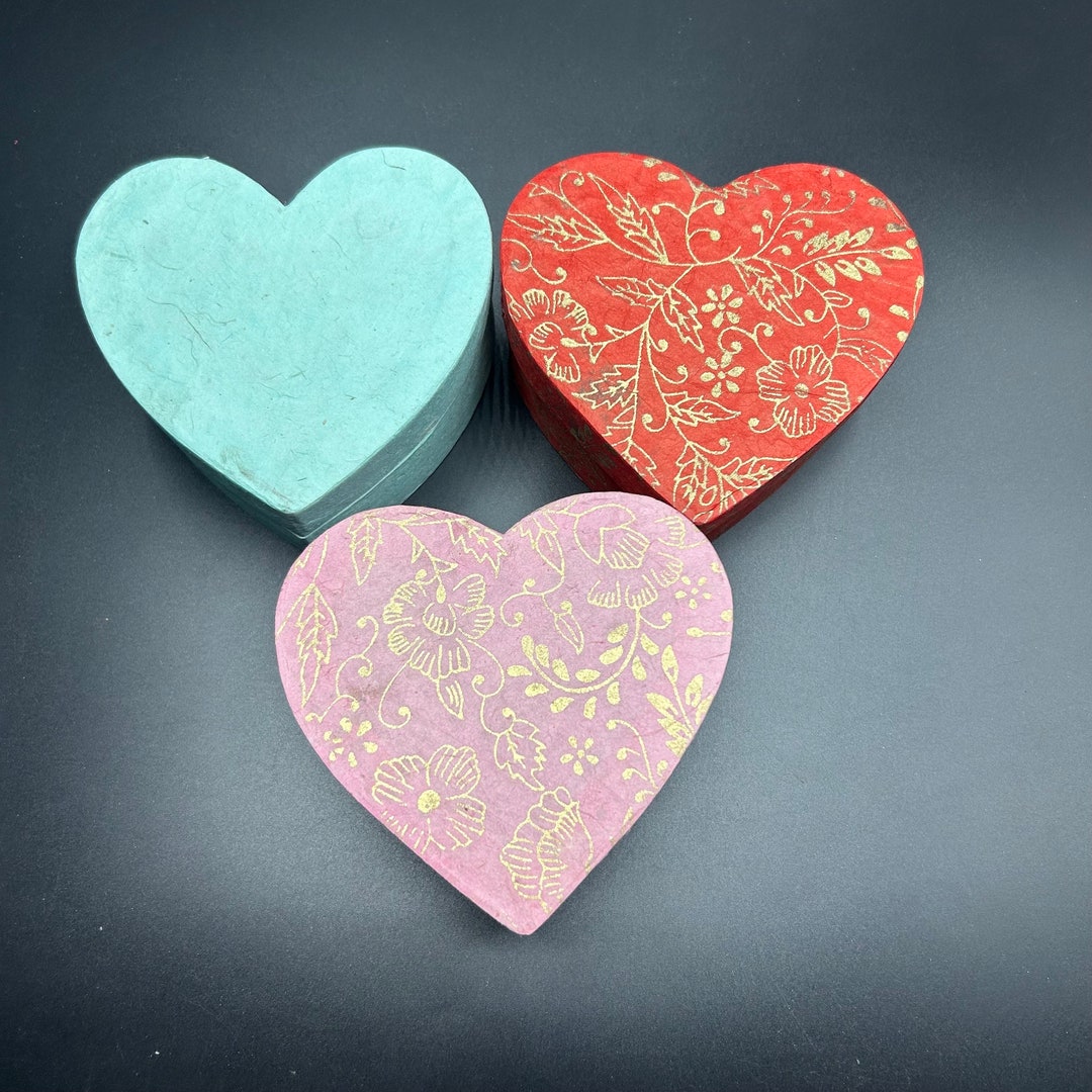 Handmade Lokta Paper Heart Shaped Gift Box - Etsy