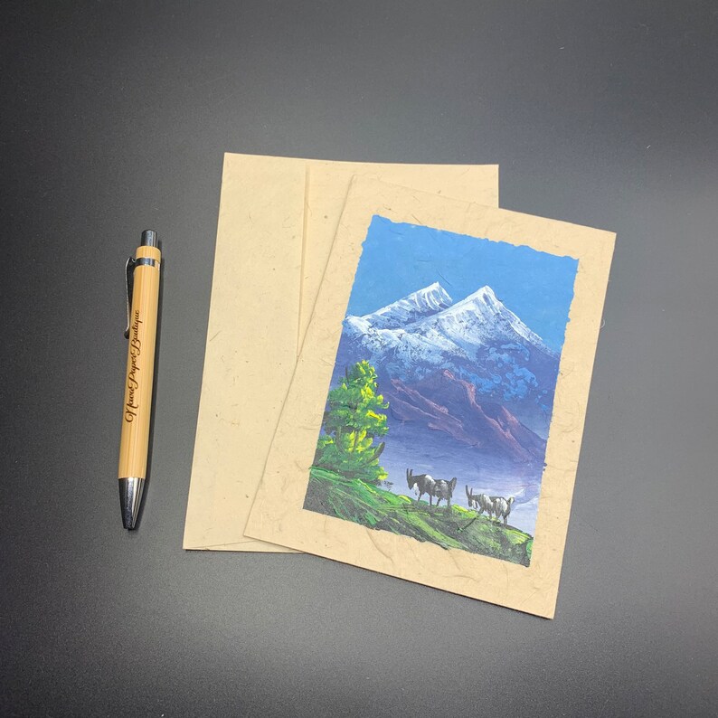 Handmade/handpainted Lokta Paper Cards - Etsy