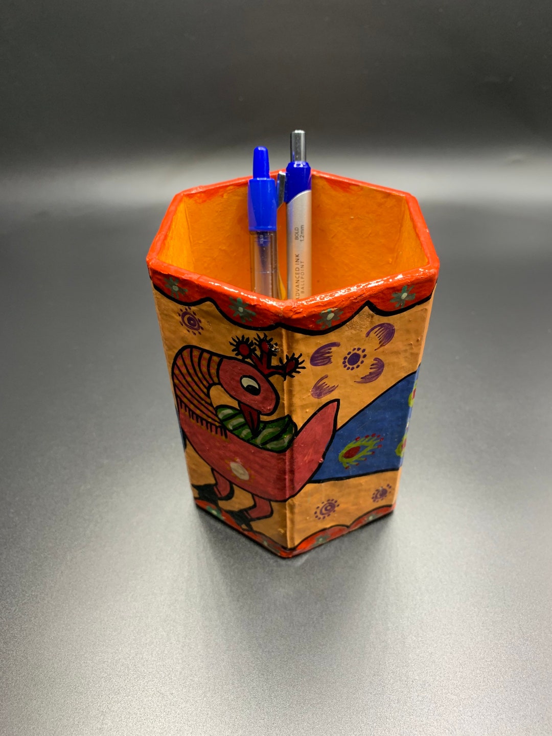 Mithila Art Pen Holder Made in Nepal - Etsy