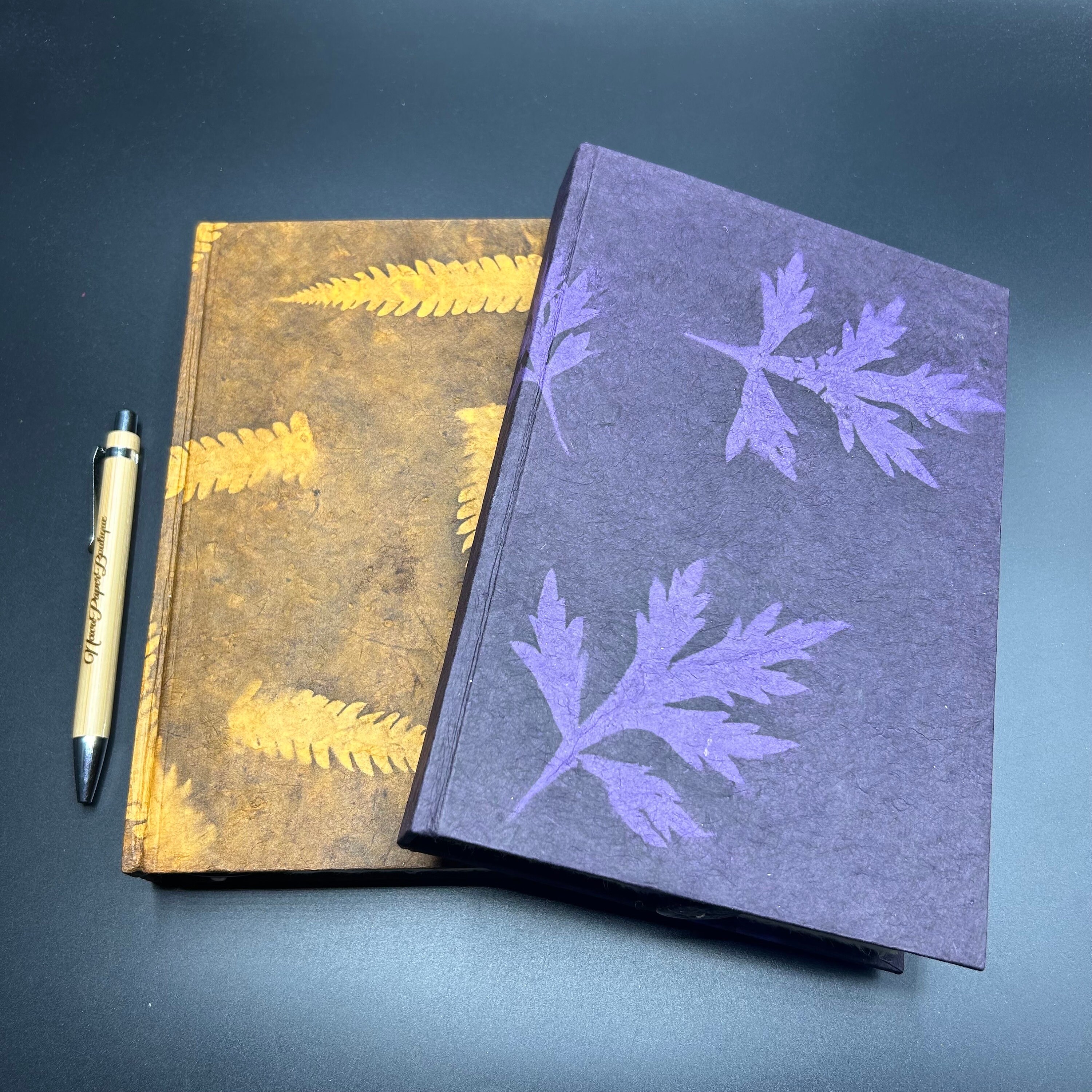 Leaf Print Deckle Edge Lokta Journal |handmade in Nepal - Etsy
