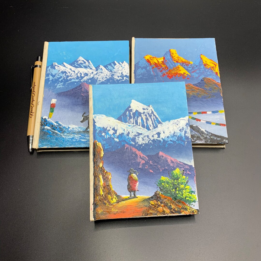 Small Hand Painted Lokta Journal Made in Nepal Handmade - Etsy
