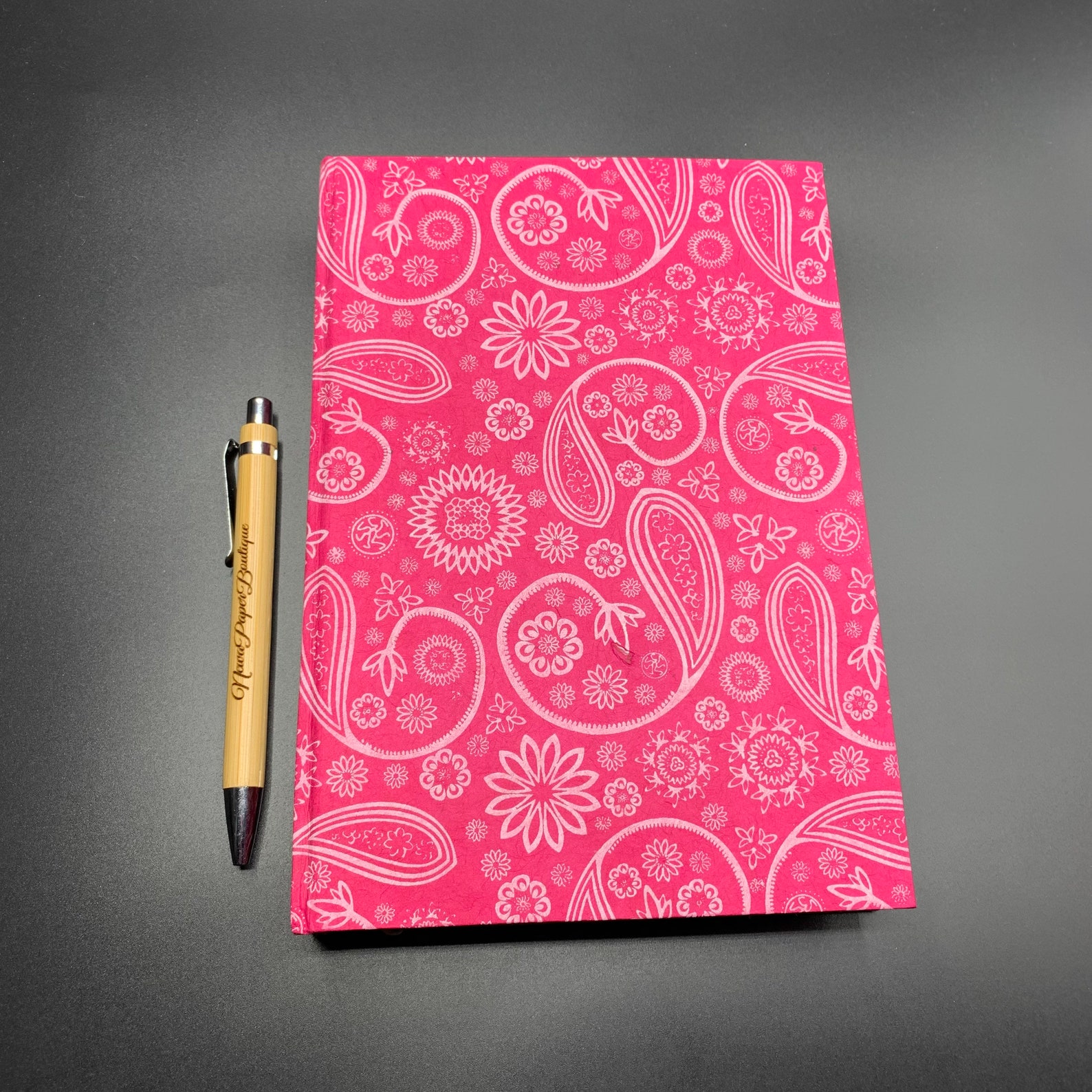 Deckle Edge Screen Printed Lokta Journal |handmade in Nepal - Etsy