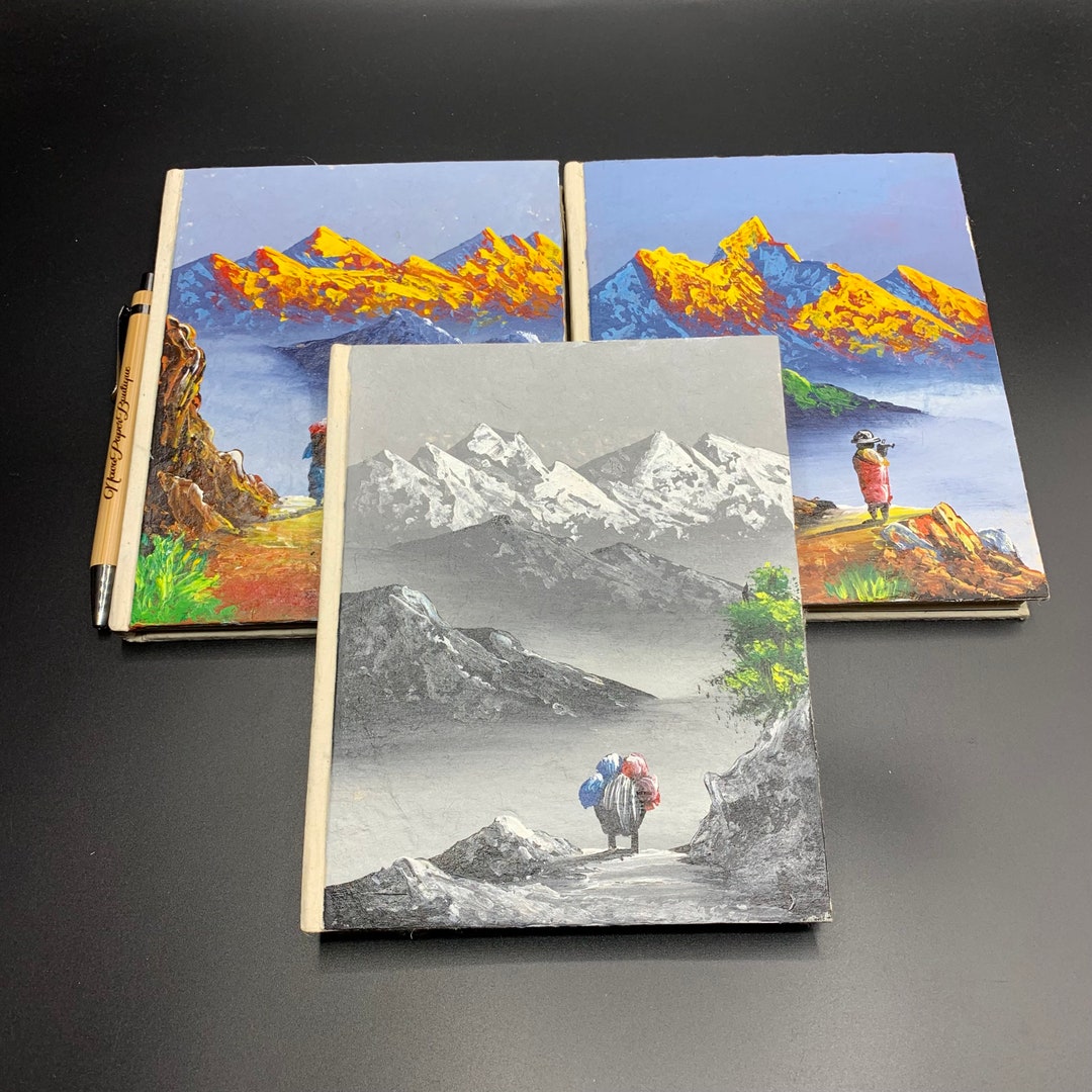 Hand Painted Lokta Journal (medium) Made in Nepal Handmade - Etsy