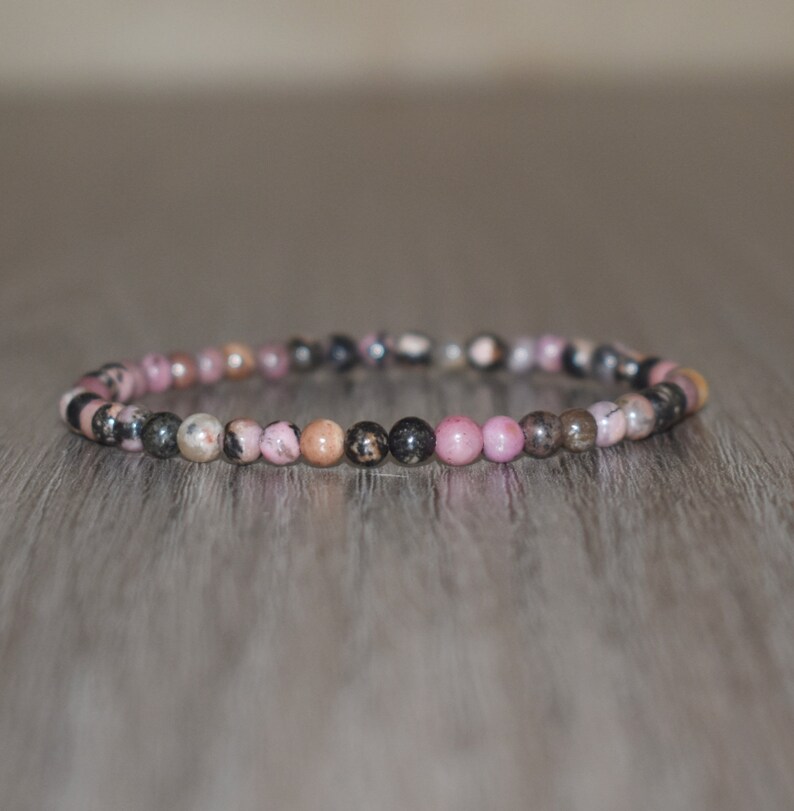 4mm Rhodonite Positive Energy Bracelet Depression Bracelet | Etsy