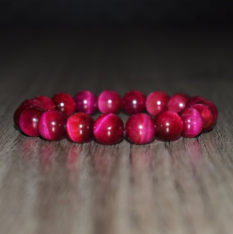 10mm Magenta Tiger Eye Bracelet Crystal Bracelets for Women - Etsy
