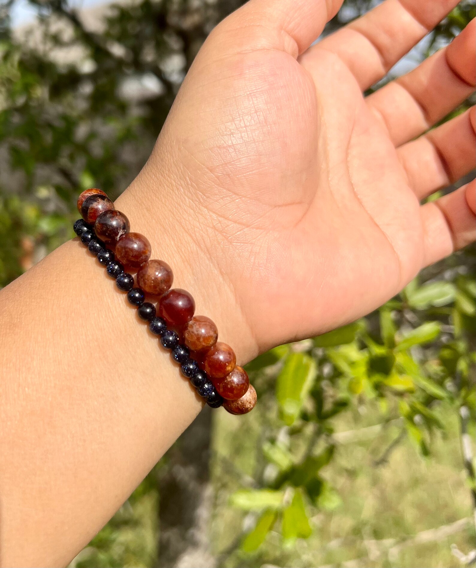 4mm Blue Sandstone Bracelet Elastic Bracelet for Men Beaded - Etsy