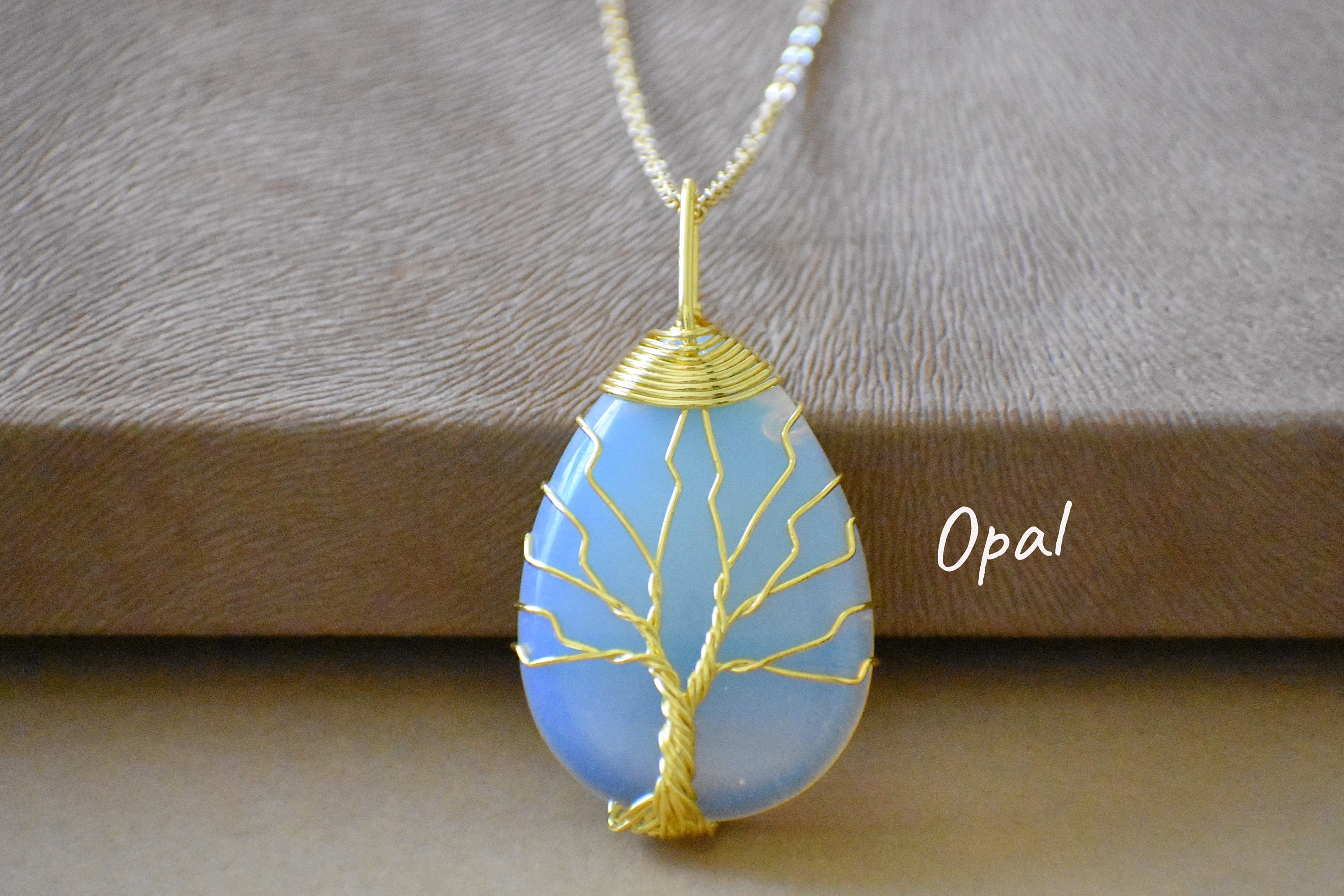 Tree of Life Necklace Opal Necklace Tiger Eye Necklace Rose | Etsy