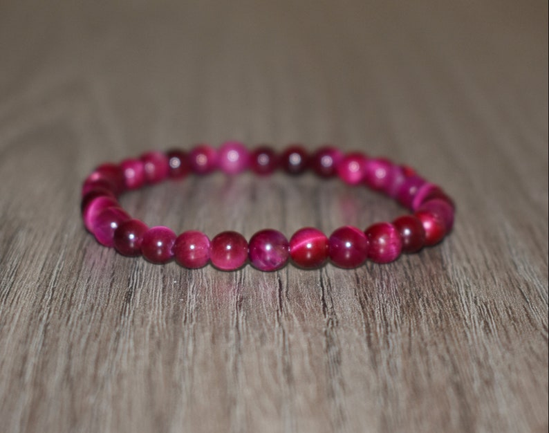 6mm Magenta Tiger Eye Bracelet Women Bracelet for Healing - Etsy