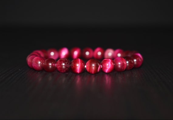 Genuine Magenta Tiger Eye Bracelet Bracelets for Women Gift for Her Best Friend Bracelet Chakra Bracelet Women Bracelet Yoga Bracelet Etsy