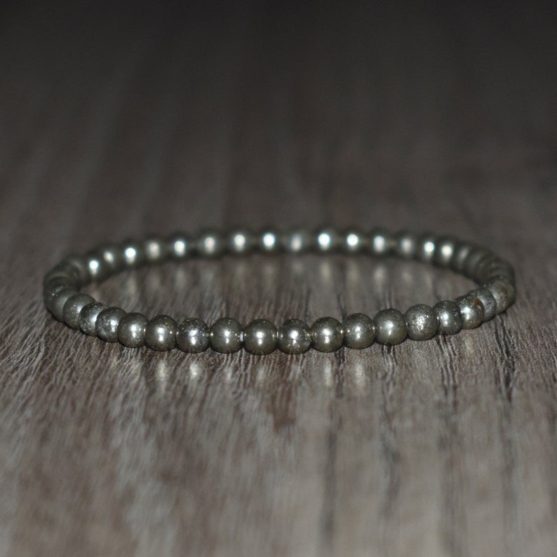 4mm Pyrite Bracelet Healing Bracelet Protection Bracelet - Etsy