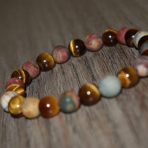 Tiger Eye and Picasso Jasper Beaded Bracelet - Etsy
