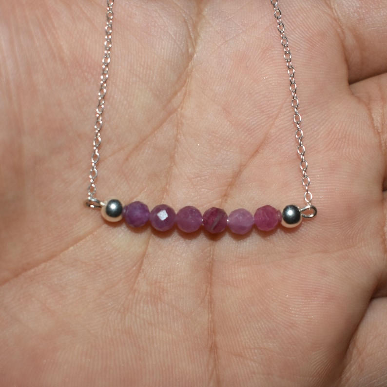 Natural Ruby Necklace July Birthstone Necklace Ruby Jewelry - Etsy