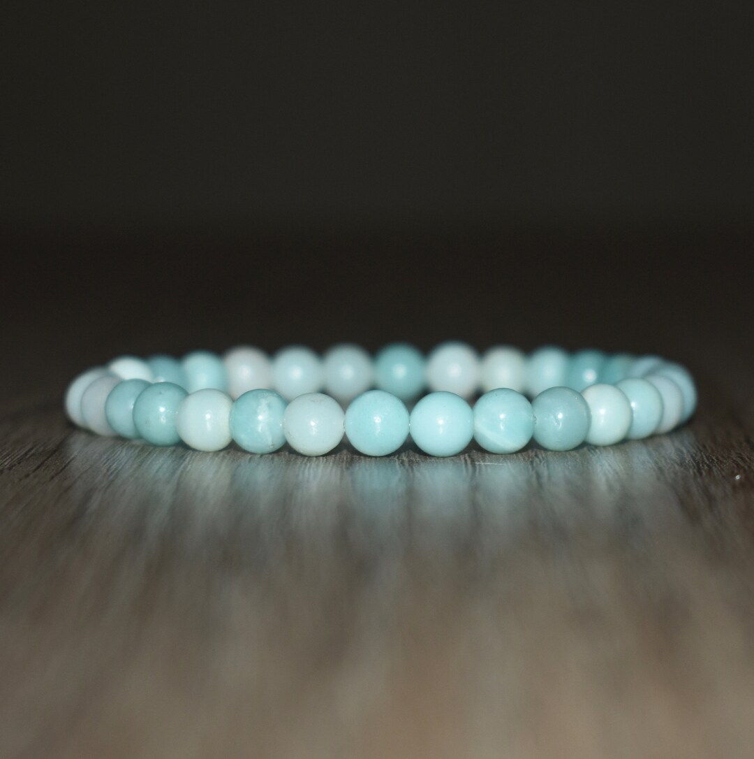6mm Light Blue Amazonite Bracelet for Women, Amazonite Bracelet ...