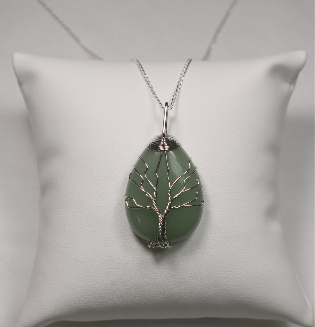 Green Aventurine Necklace Green Aventurine Jewelry Silver - Etsy