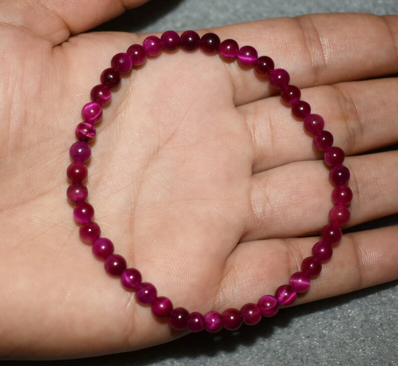 4mm Magenta Tiger Eye Bracelet Women Bracelet for Healing - Etsy