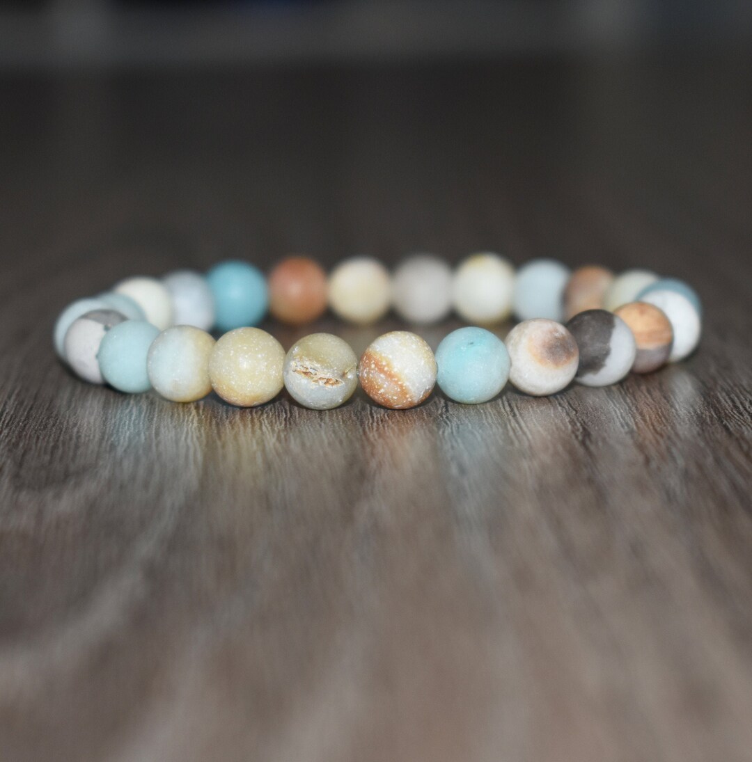 8mm Matte Amazonite Bracelet, Amazonite Bracelets, Beaded Bracelets for ...