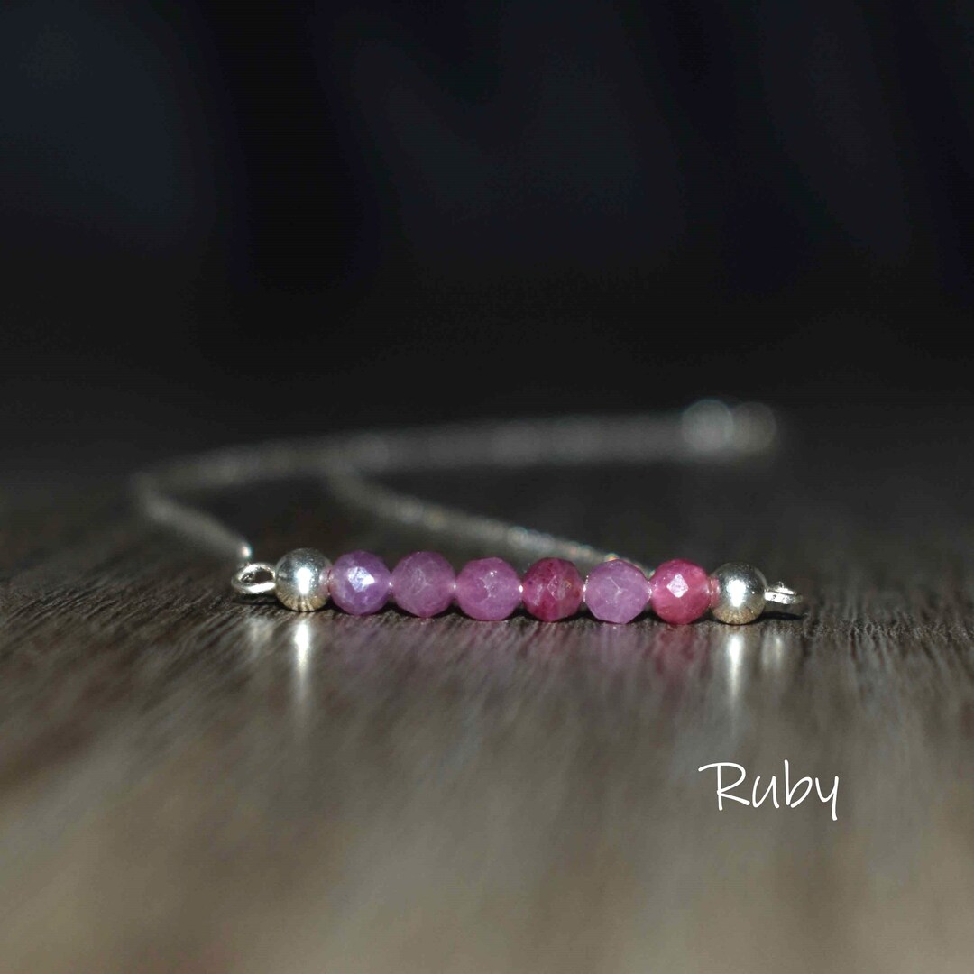 Natural Ruby Necklace, July Birthstone Necklace, Ruby Jewelry ...