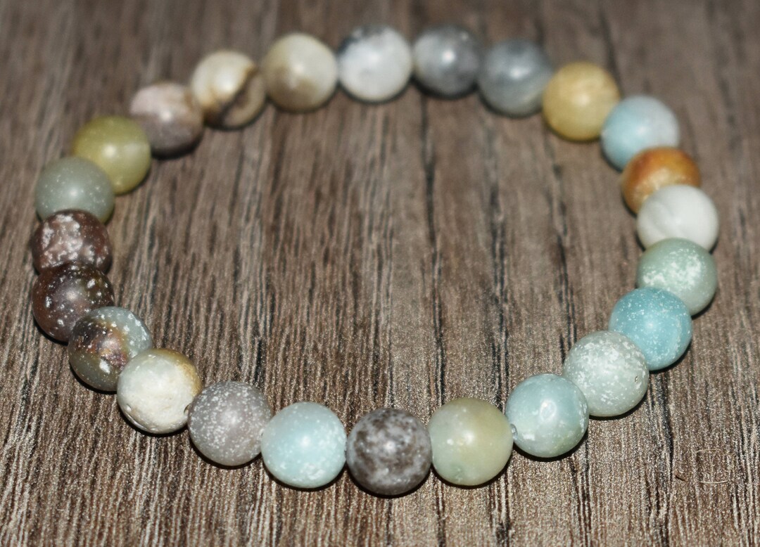 Matte Amazonite Bracelet, Bracelets for Women, Natural Gemstone ...