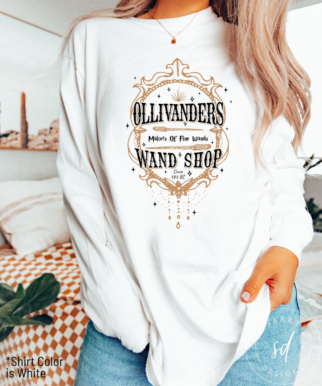 Olivanders Wand Shop Magic Wizard Shirt Adult Comfort Colors 6014 Long ...