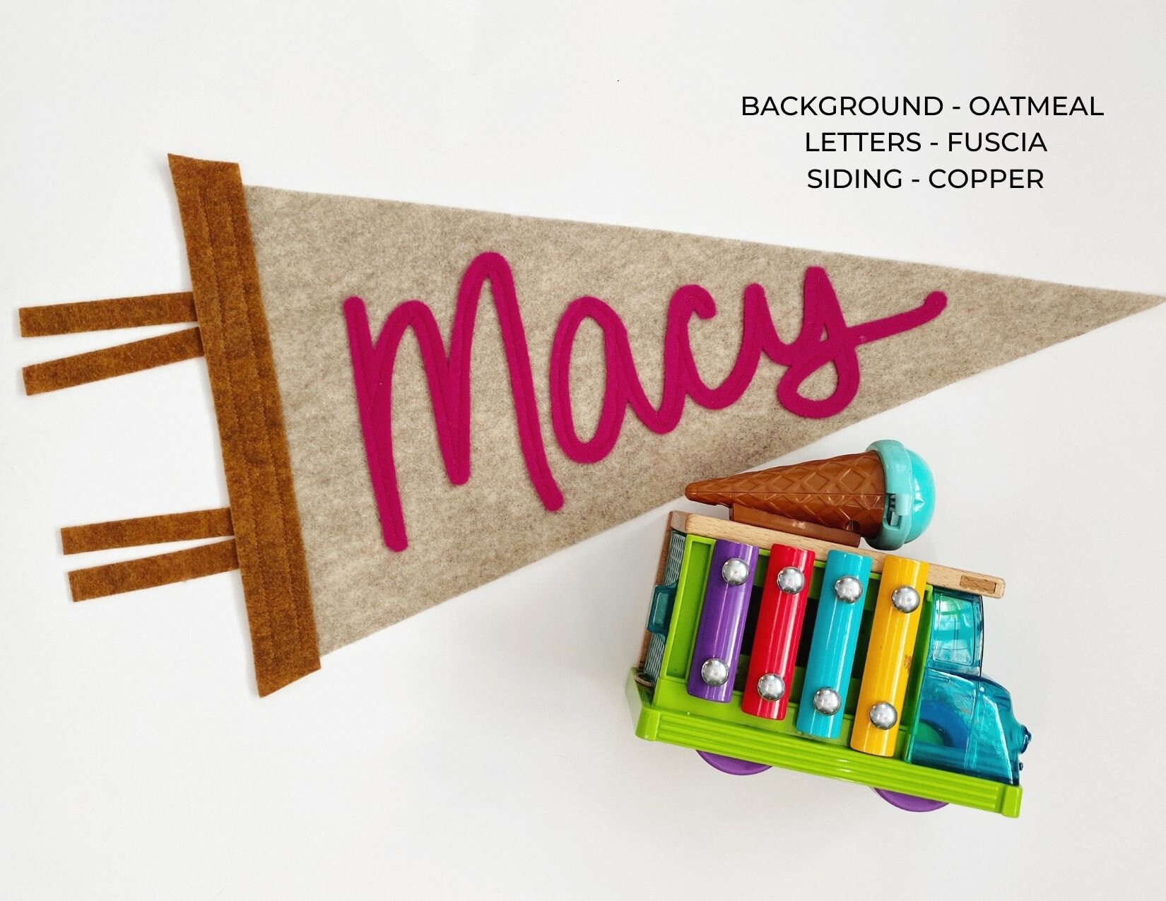 Custom Name Pennant Script | Etsy