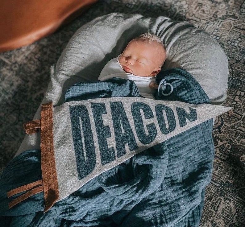 Custom Name Pennant block Letter - Etsy