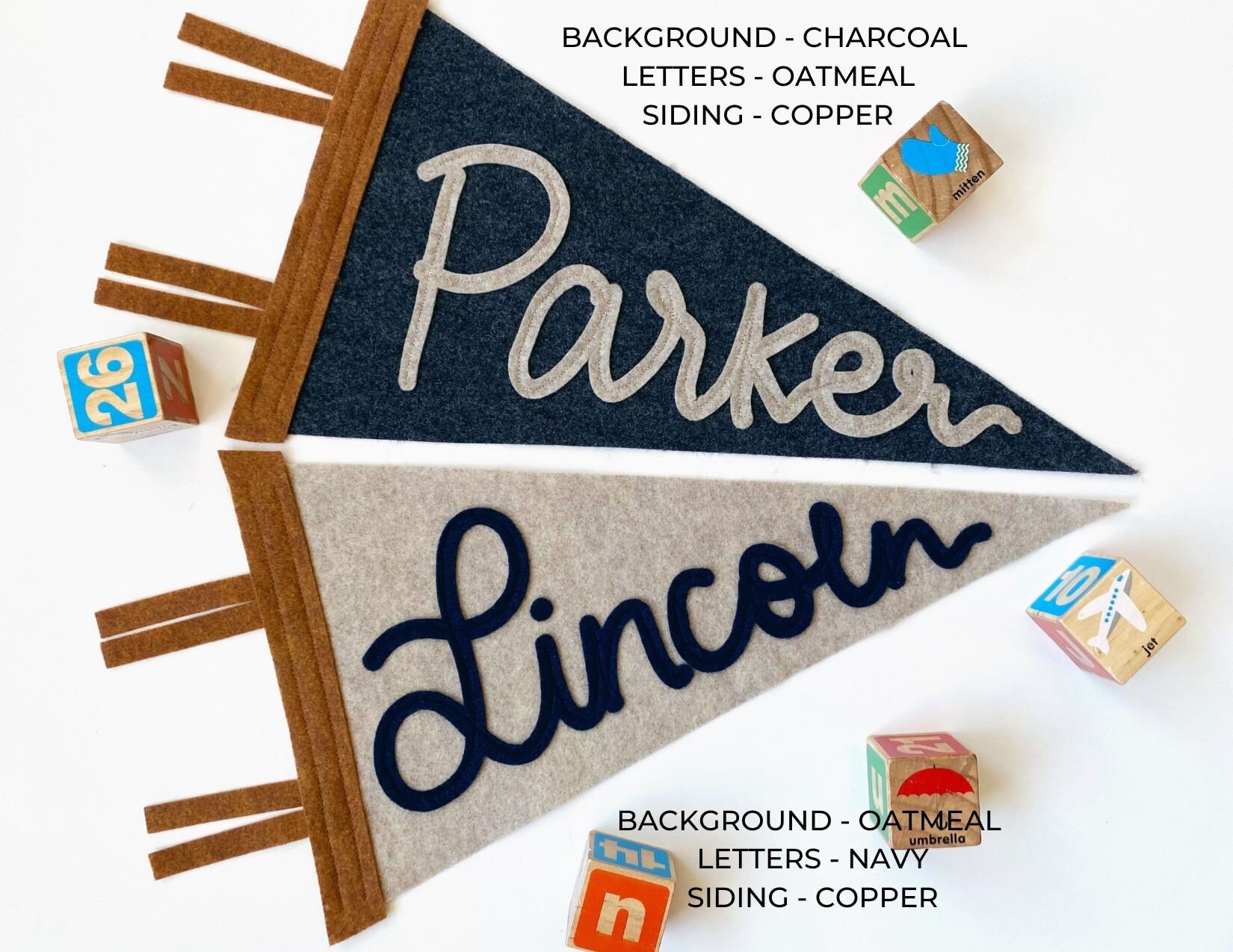 Custom Name Pennant Script | Etsy