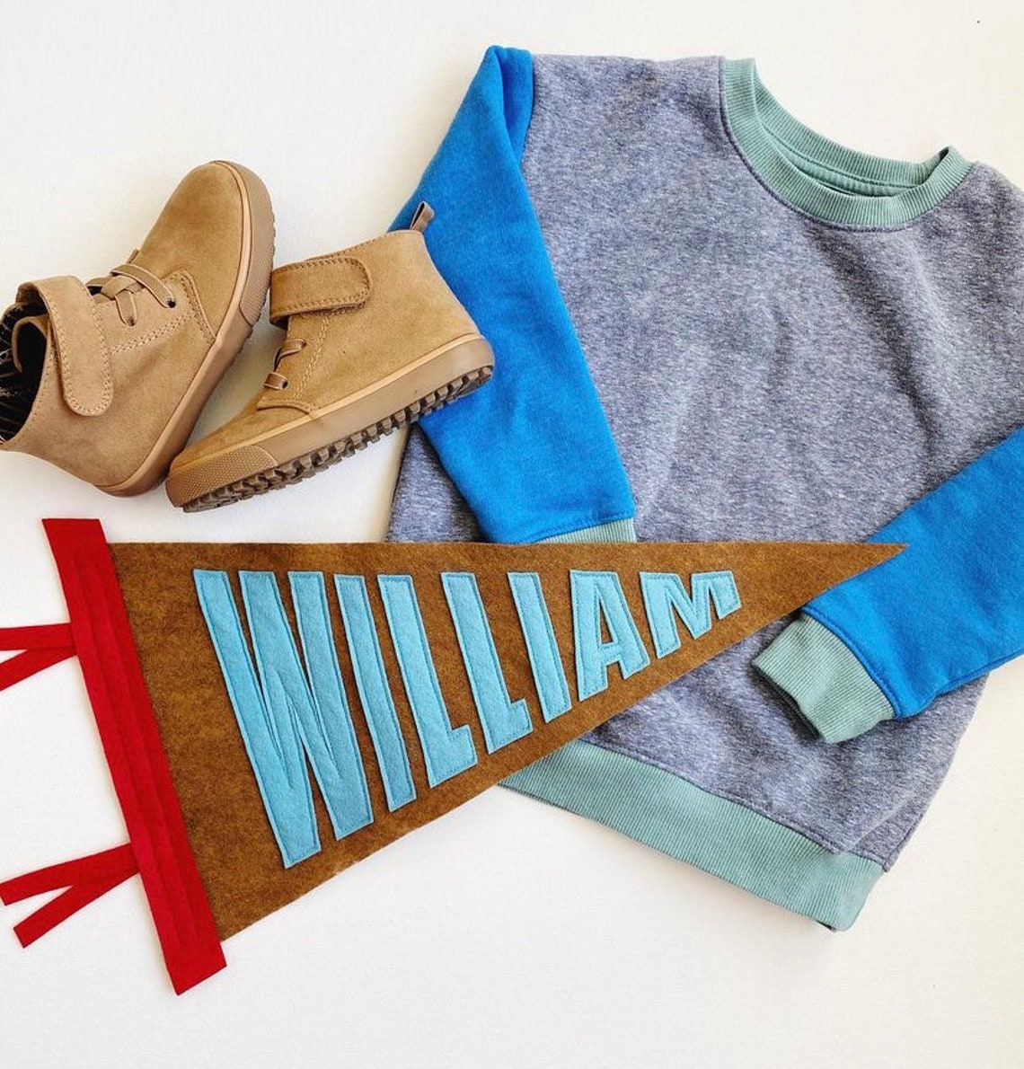 Custom Name Pennant block Letter - Etsy