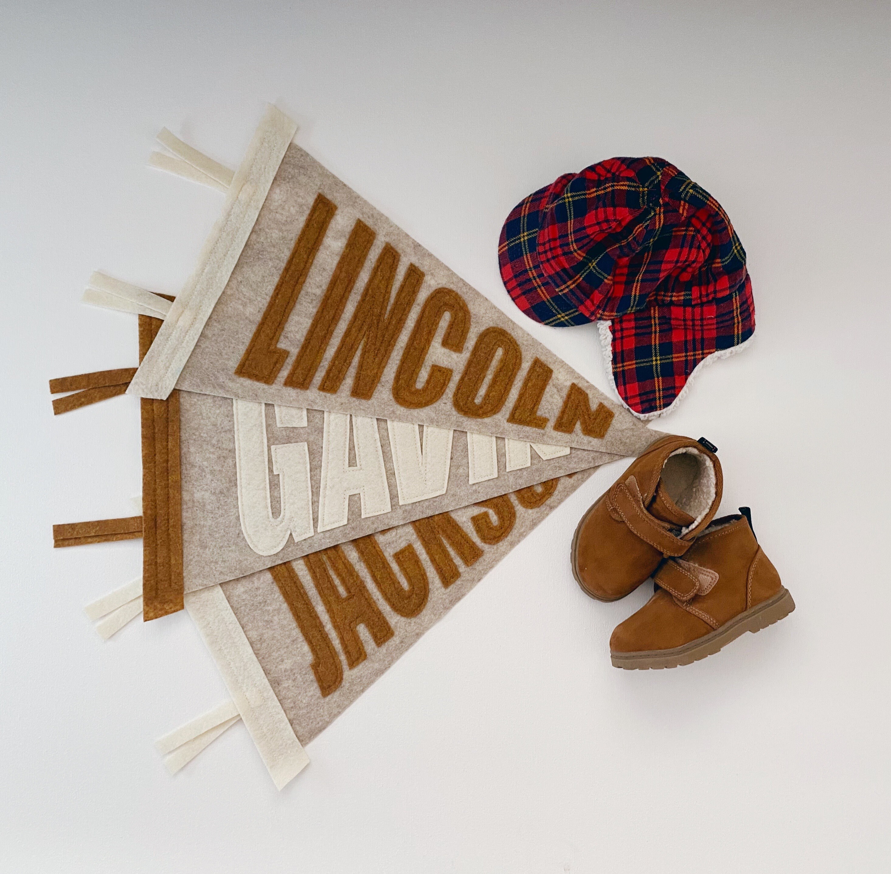 Custom Name Pennant block Letter - Etsy