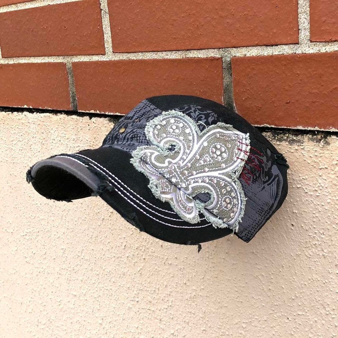 Vintage 2000s Black Embroidered Y2k Bling Bedazzled Hat - Etsy