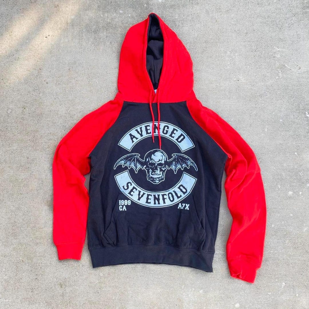 Avenged Sevenfold A7x Skull Wings Band Merch Hoodie Sweatshirt Men's ...