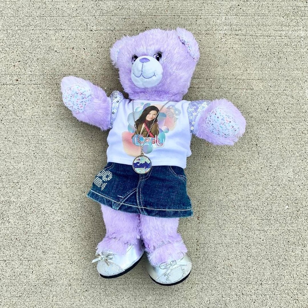 Icarly Vintage Build-a-bear Workshop Purple Stuffed Animal Teddy Bear ...