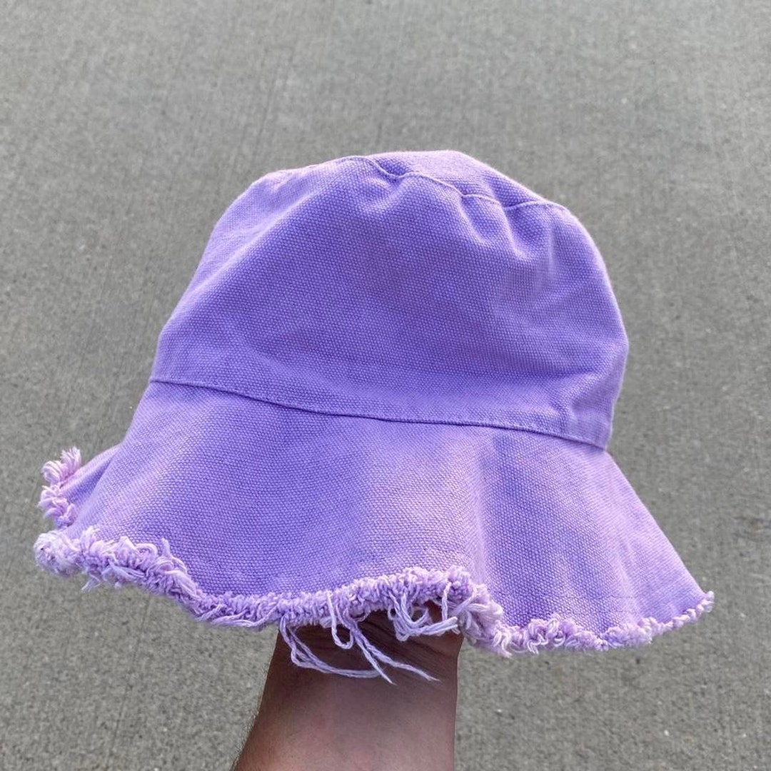 Purple Fringe Bucket Hat Cap Adult One Size 100% Cotton - Etsy