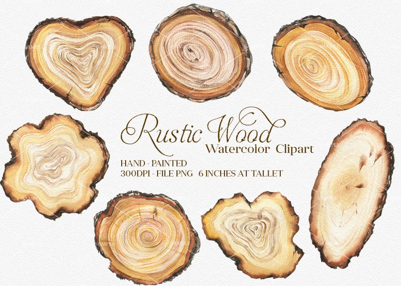 Watercolor Wood Sign Clipart, Rustic Sign Slice Clip Art,wood Clipart ...