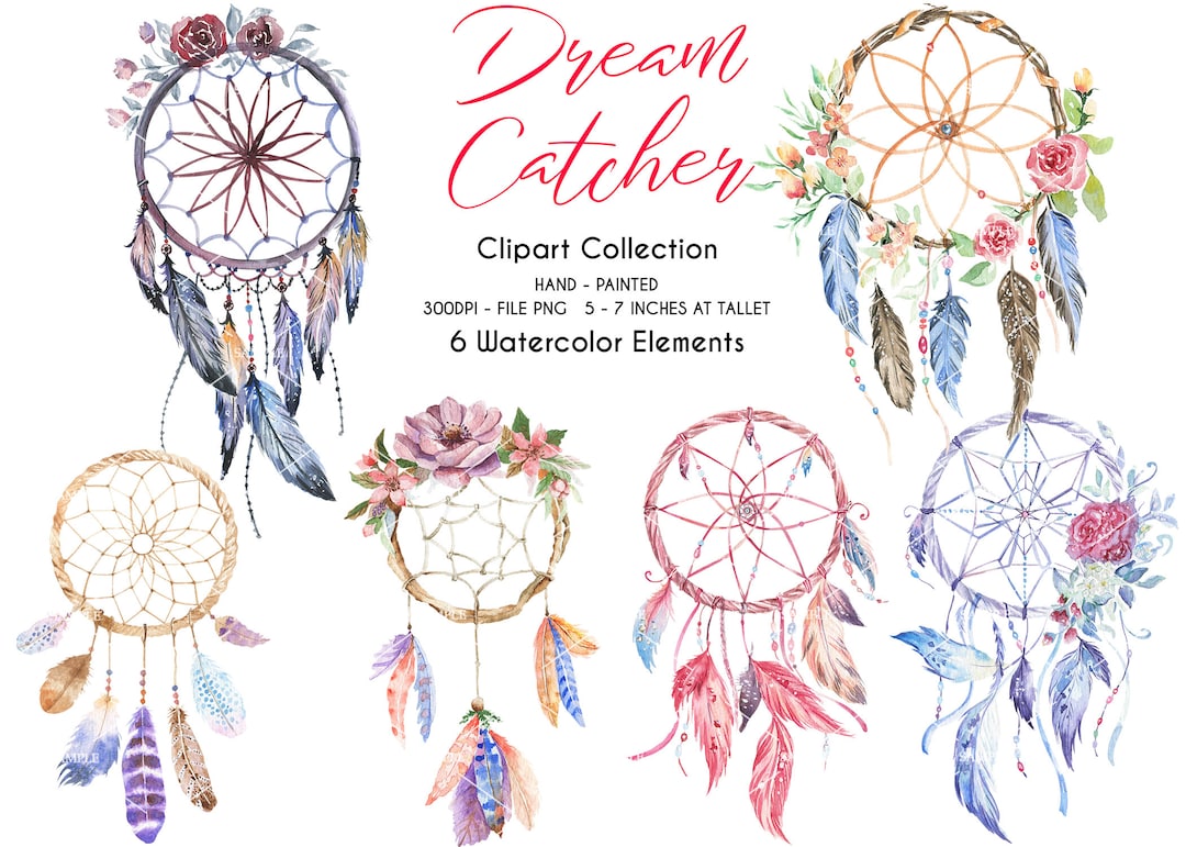 Watercolor Boho Dream Catcher,flower Bouquets Boho Dream Catcher,dream ...
