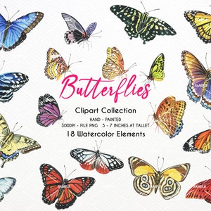 Watercolor Butterfly Clipart Gold Foil Butterfly Clipart | Etsy