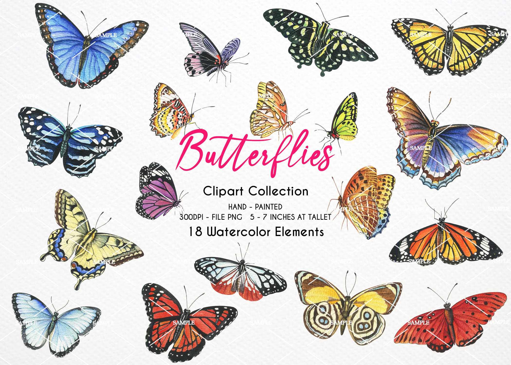 Watercolor Butterfly Clipart Gold Foil Butterfly Clipart - Etsy