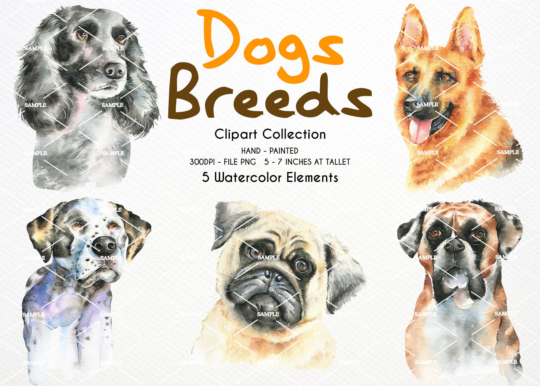 Dog Clipart Watercolor,pet Clipart,cute Dog Clipart,dog Clip Art,puppy ...