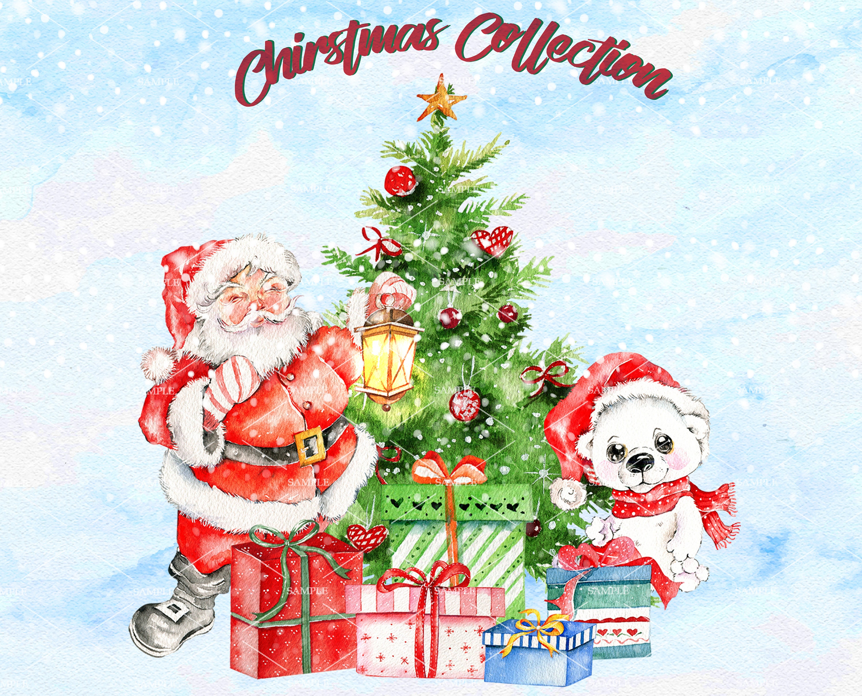 Santa Clipart Collectionchristmas Clipart - Etsy