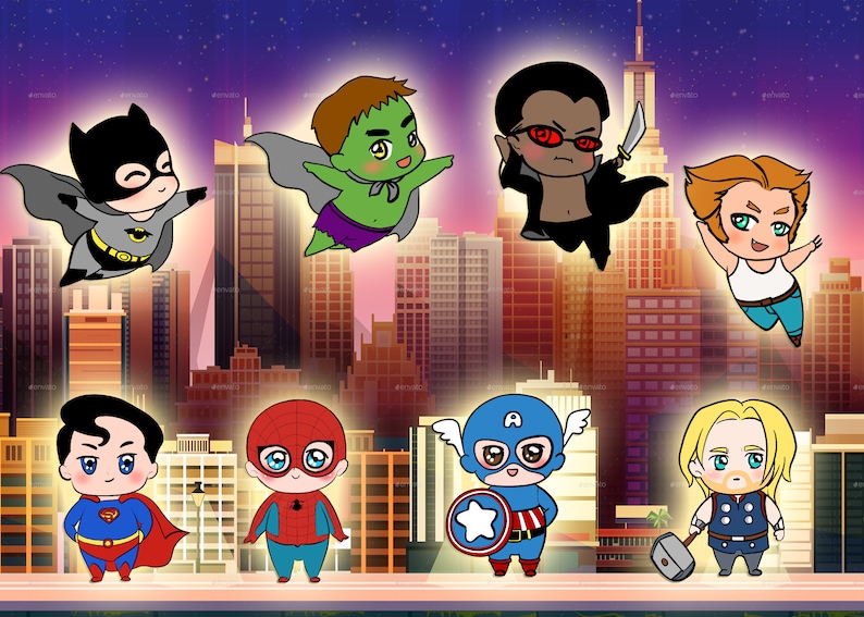 Flying Superhero Clipart, Superheroes Kids Clipart, Superheroes Clipart ...