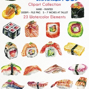 Sushi Watercolor Clipart,japanese Food,sushi Clipart Png,sushi Food ...