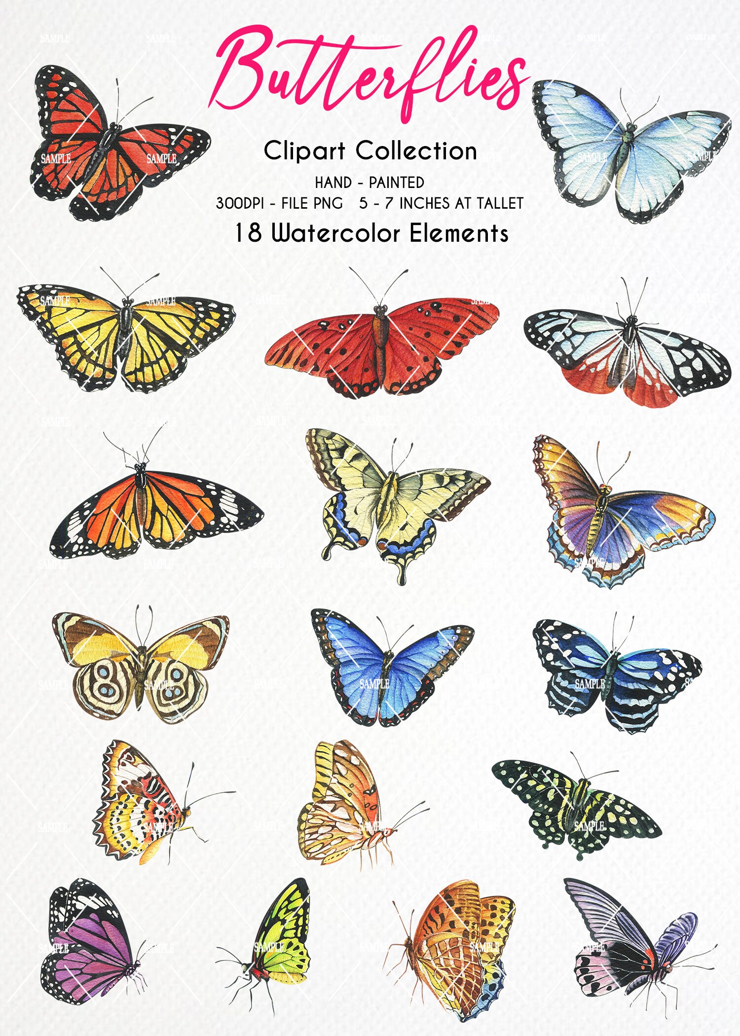 Watercolor Butterfly Clipart Gold Foil Butterfly Clipart - Etsy