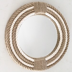 MEDIUM 60cm 23.6 Nautical Hampton Coastal Round Rope Mirror Twisted ...