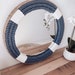 LARGE 80cm 31.4inch BLUE Hampton Nautical Coastal Round Rope Mirror ...