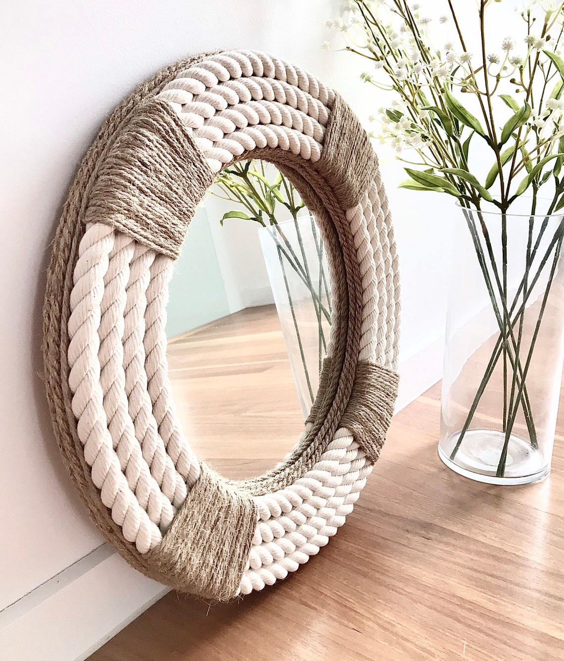 SMALL 41cm | 16inch Nautical Hampton Coastal Beach House Round Rope ...