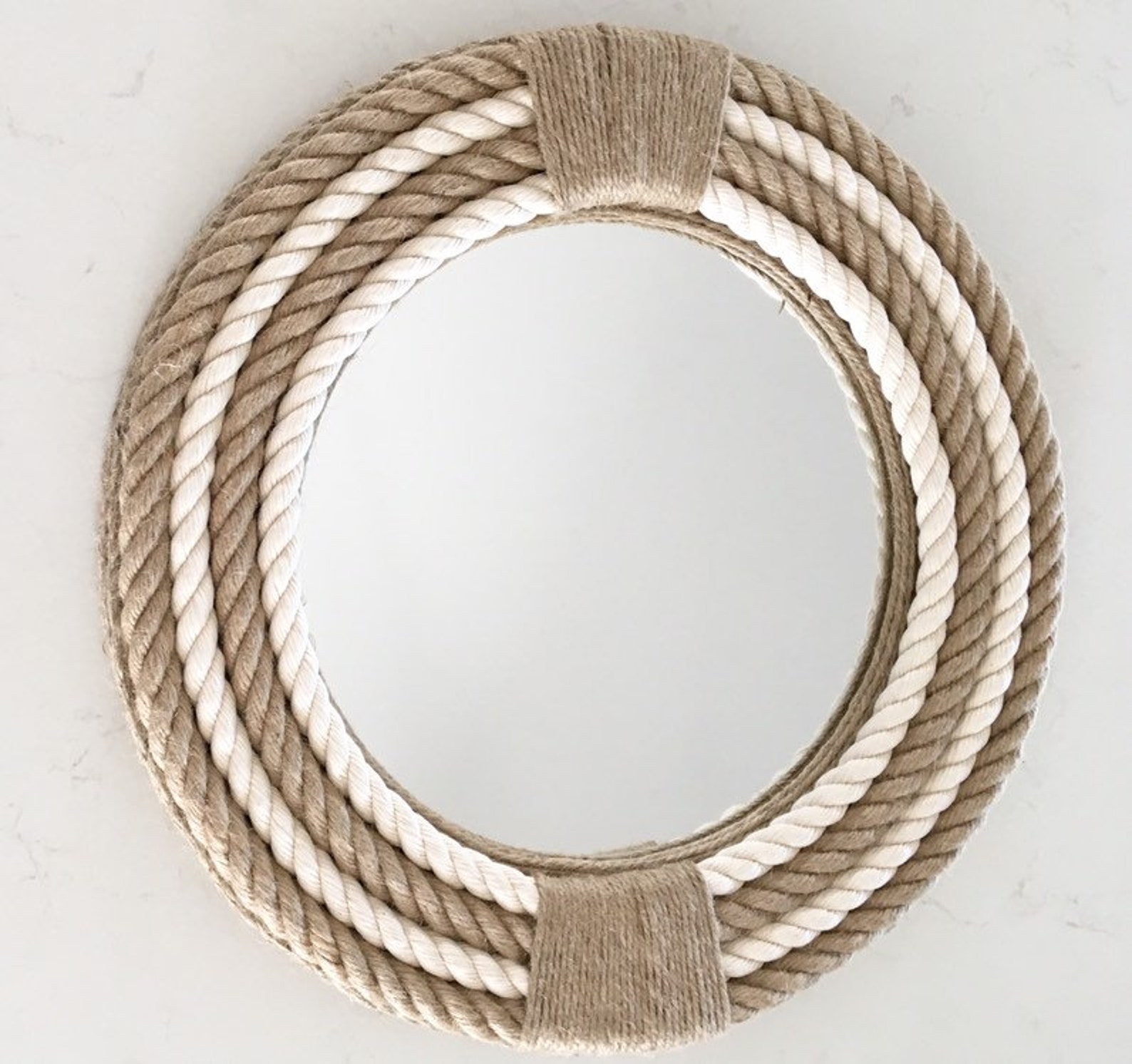 SMALL 41cm | 16inch Nautical Hampton Elegant Round Rope Mirror Twisted ...