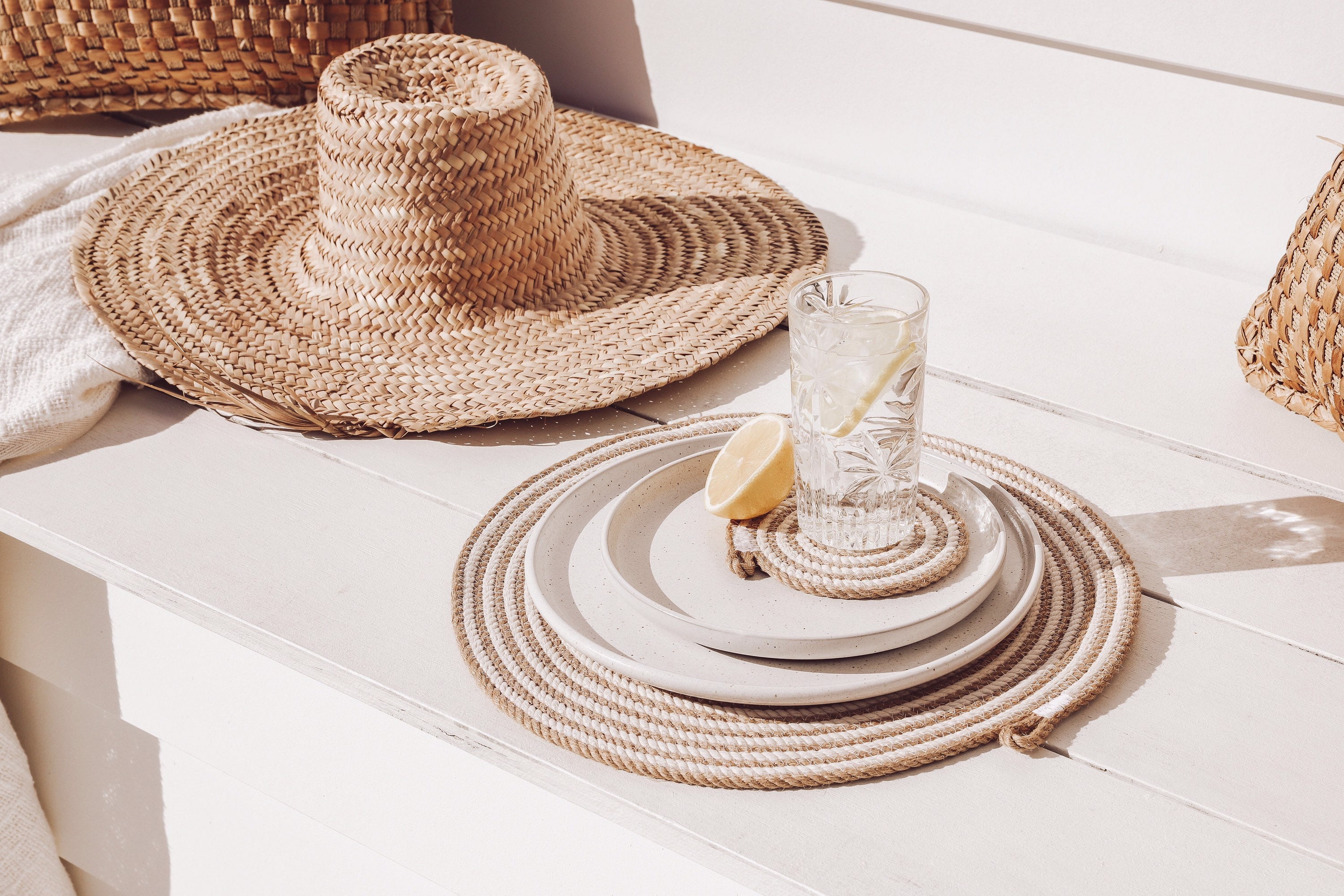 Set of 4 COASTERS Coastal Hampton Rope Coasters Gift Ideas - Etsy