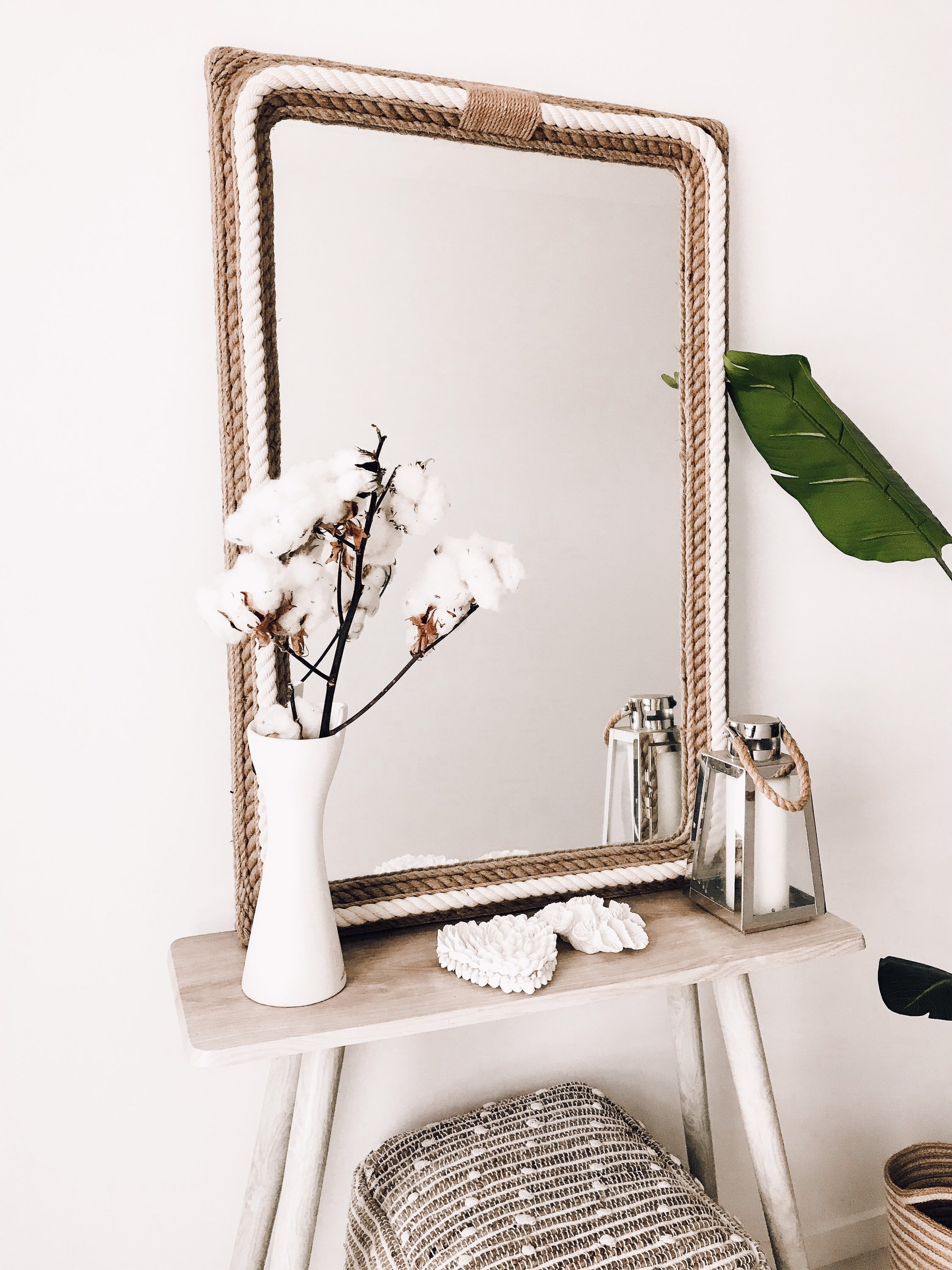 LARGE 90cm H X 75cm W | Hampton Nautical Coastal Themed Rectangle Rope ...