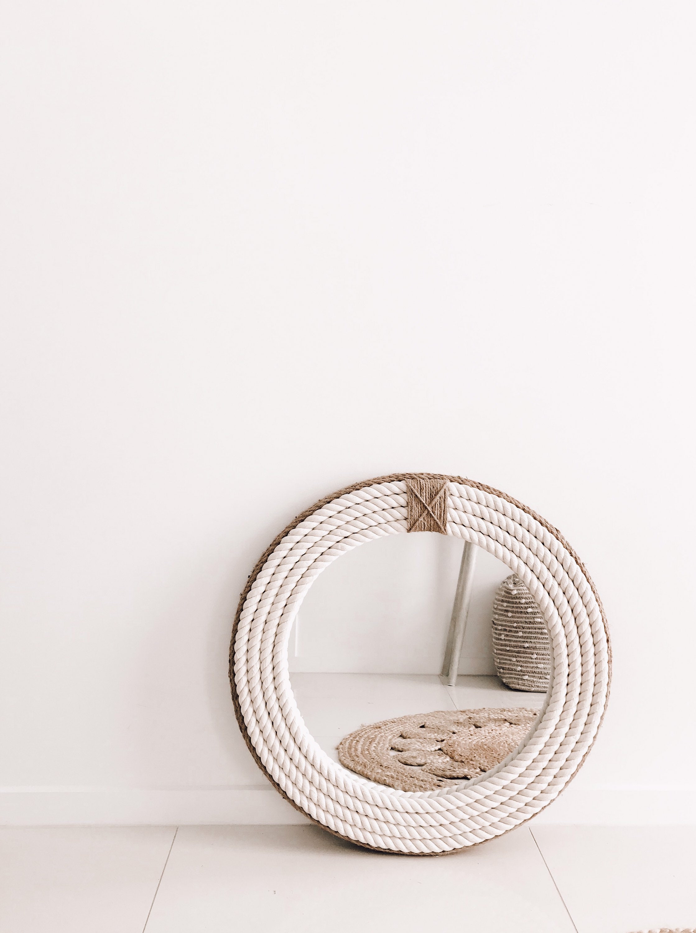 LARGE 80cm | 31.4inch Nautical Hampton Elegant Round Rope Mirror ...