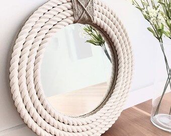 Nautical Rope Mirror Round Rope Mirror 22 Mirror - Etsy