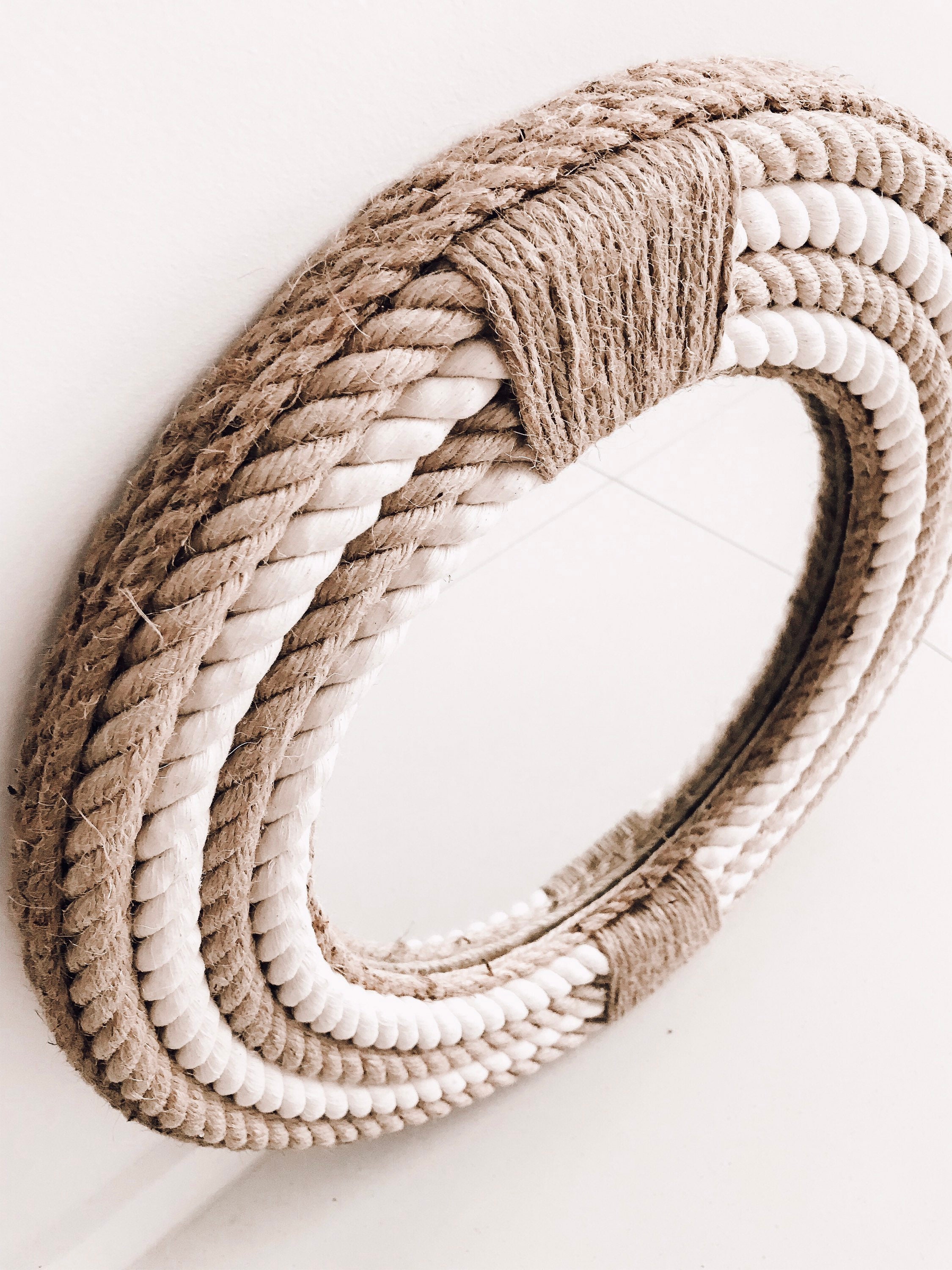 SMALL 41cm | 16inch Nautical Hampton Elegant Round Rope Mirror Twisted ...